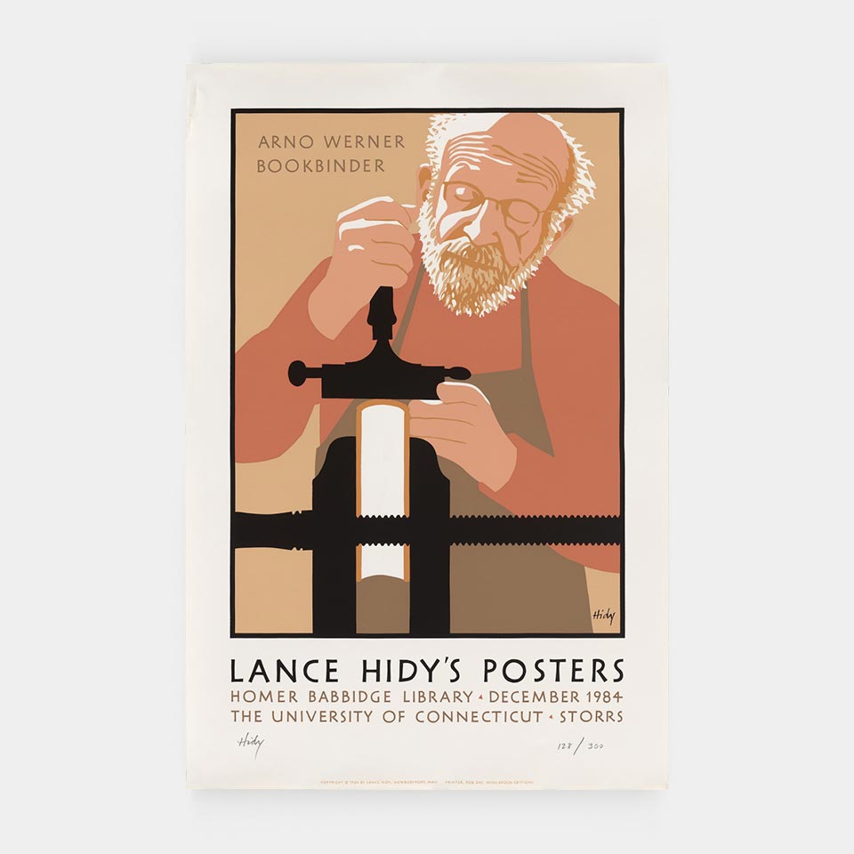 Lance Hidy’s Posters (Arno Werner, Bookbinder) – Katherine Small Gallery