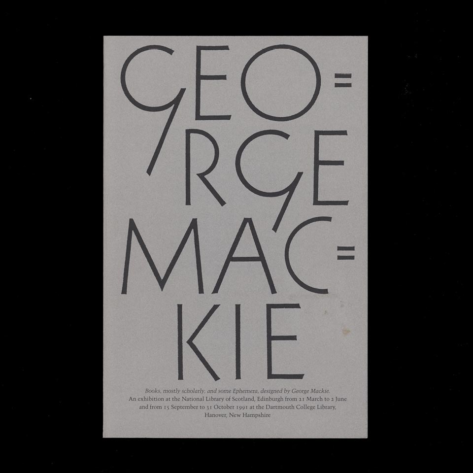 Books, Mostly Scholarly and Some Ephemera, Designed by George Mackie ...