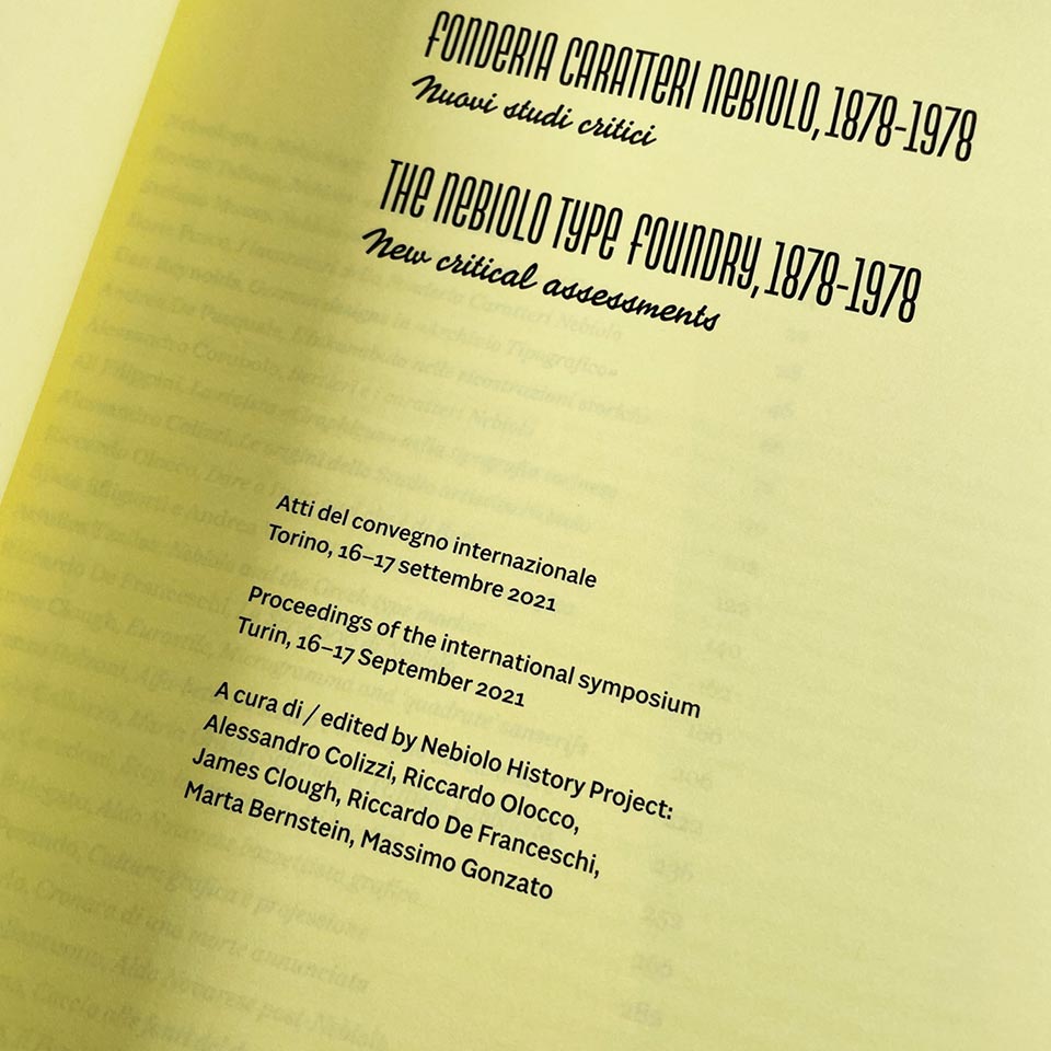 The Nebiolo Typefoundry, 1878–1978: New Critical Assessments ...