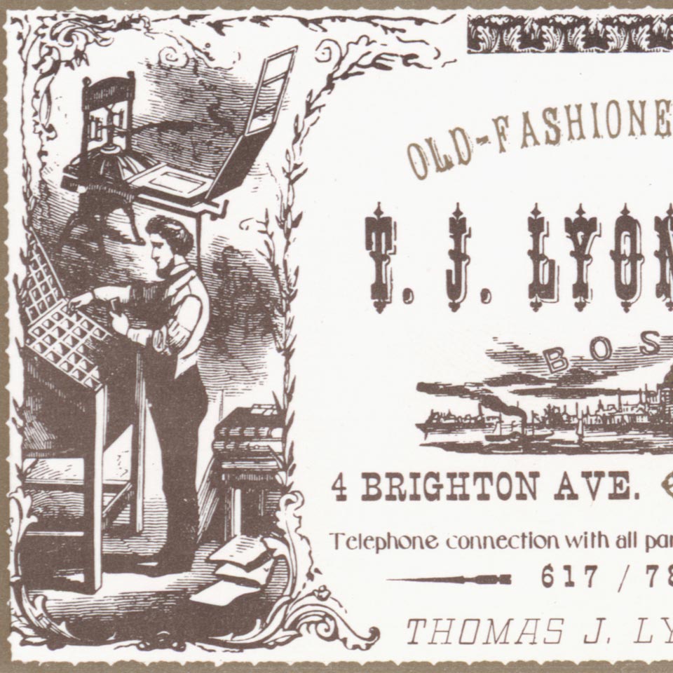 [T.J. Lyons Press business card] – Katherine Small Gallery