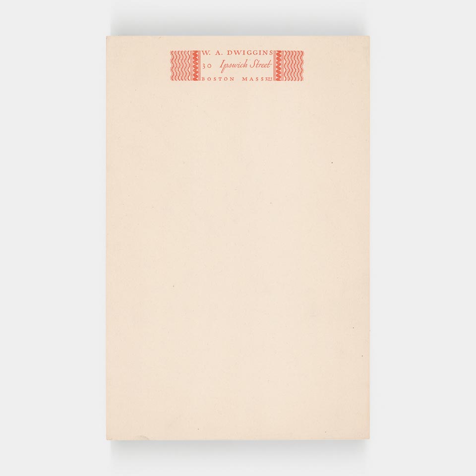 [W.A. Dwiggins letterhead, 1930s] – Katherine Small Gallery
